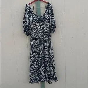 Hutch | Dresses | Hutch Printed Twistfront Puff Sleeve Ruffle Hem Dress ...